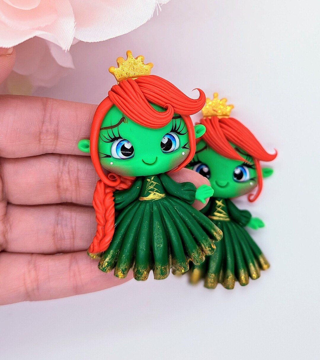 Fiona Shrek Polymer Clay Doll Character for Hair Bow Centers, Headbands ...