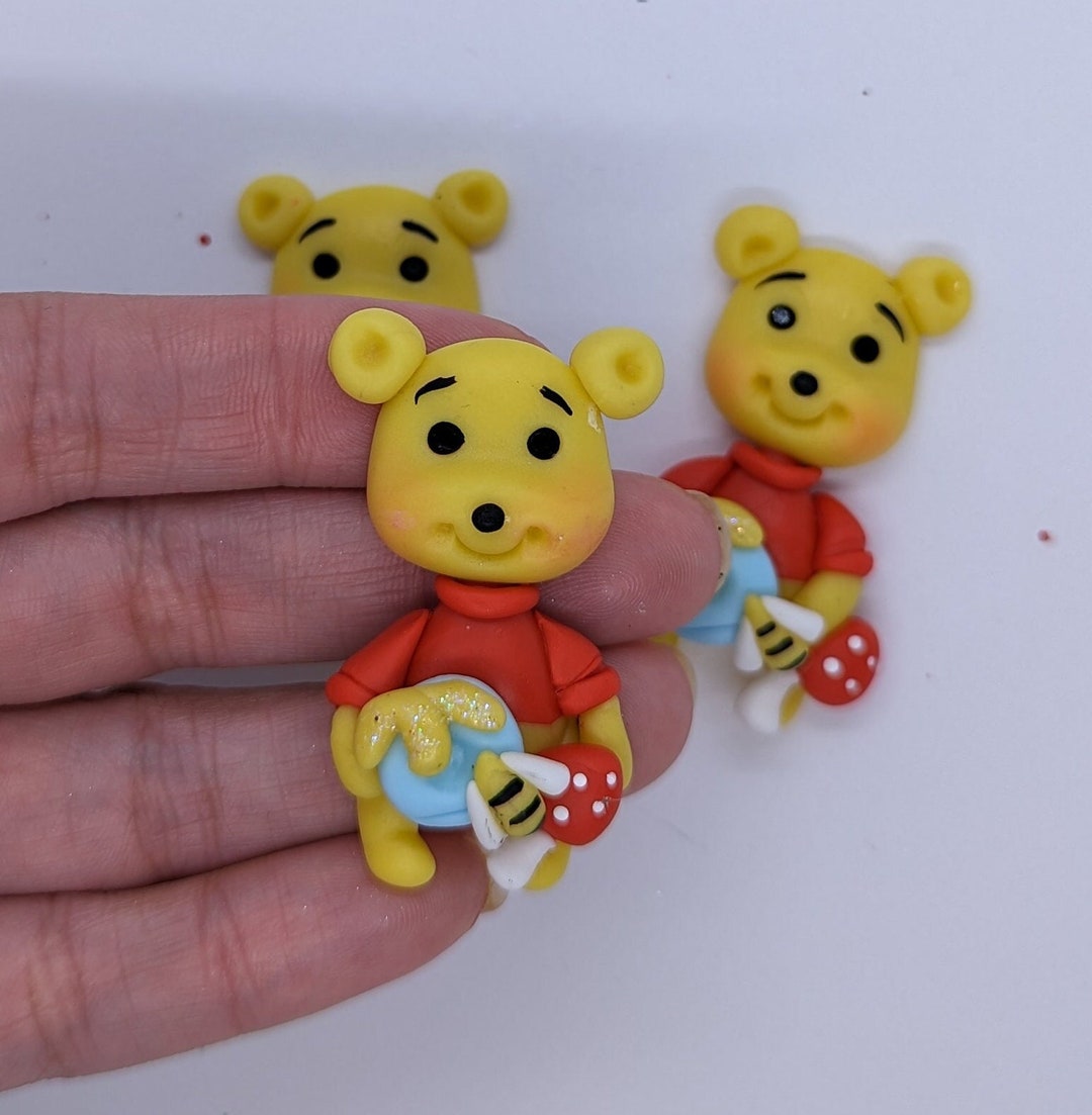 Winnie Pooh Teddy Bear Polymer Clay Doll for Hair Bow - Etsy