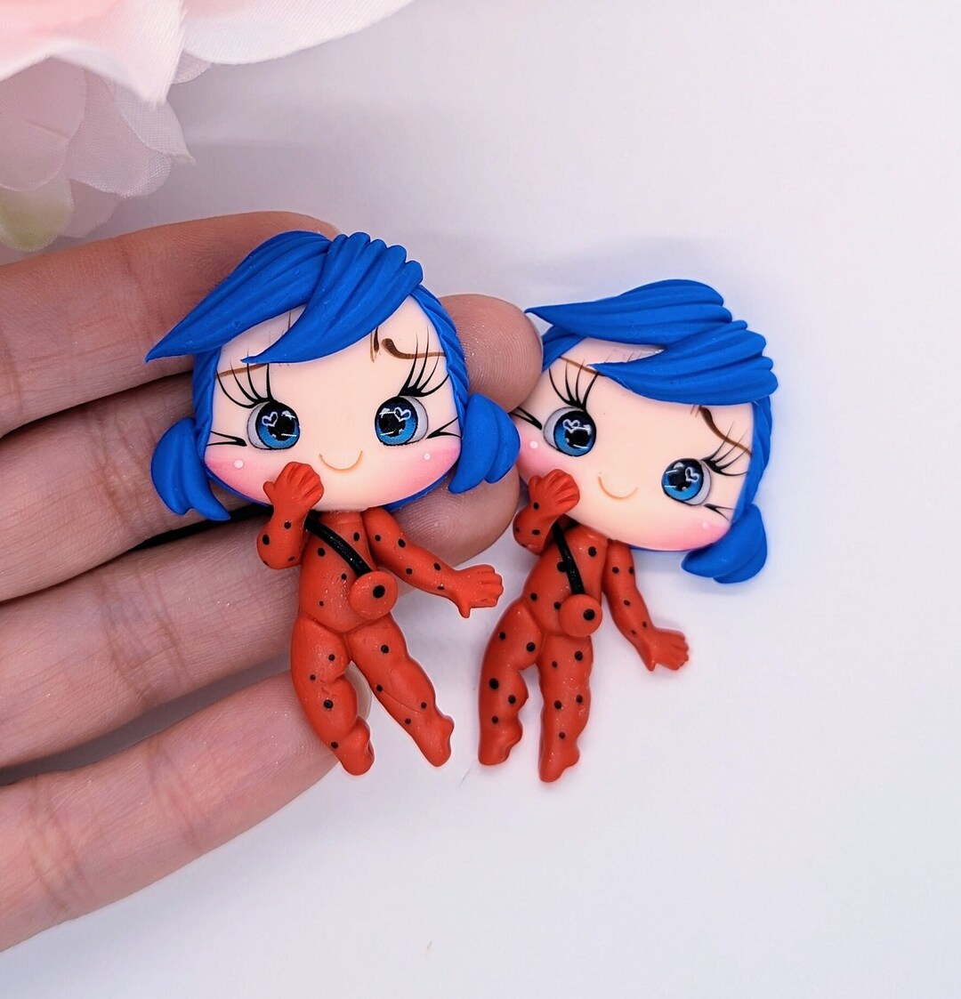 Ladybug Miraculous Polymer Clay Doll for Hair Bow Centers, Headbands ...