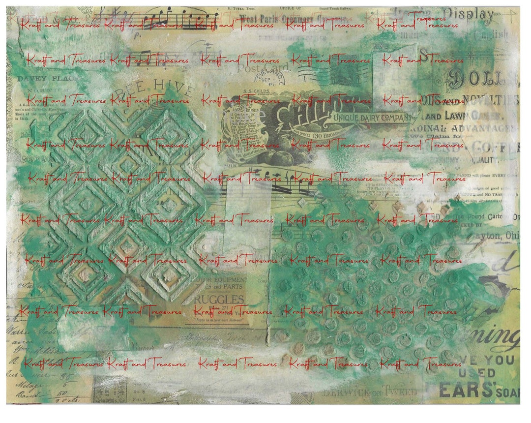 Turquoise Texture Collage Sheet, Digital Download, Printable, Junk ...