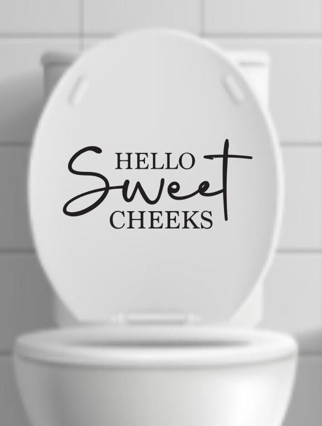 Funny Bathroom Toilet Lid Vinyl Decal, - Etsy
