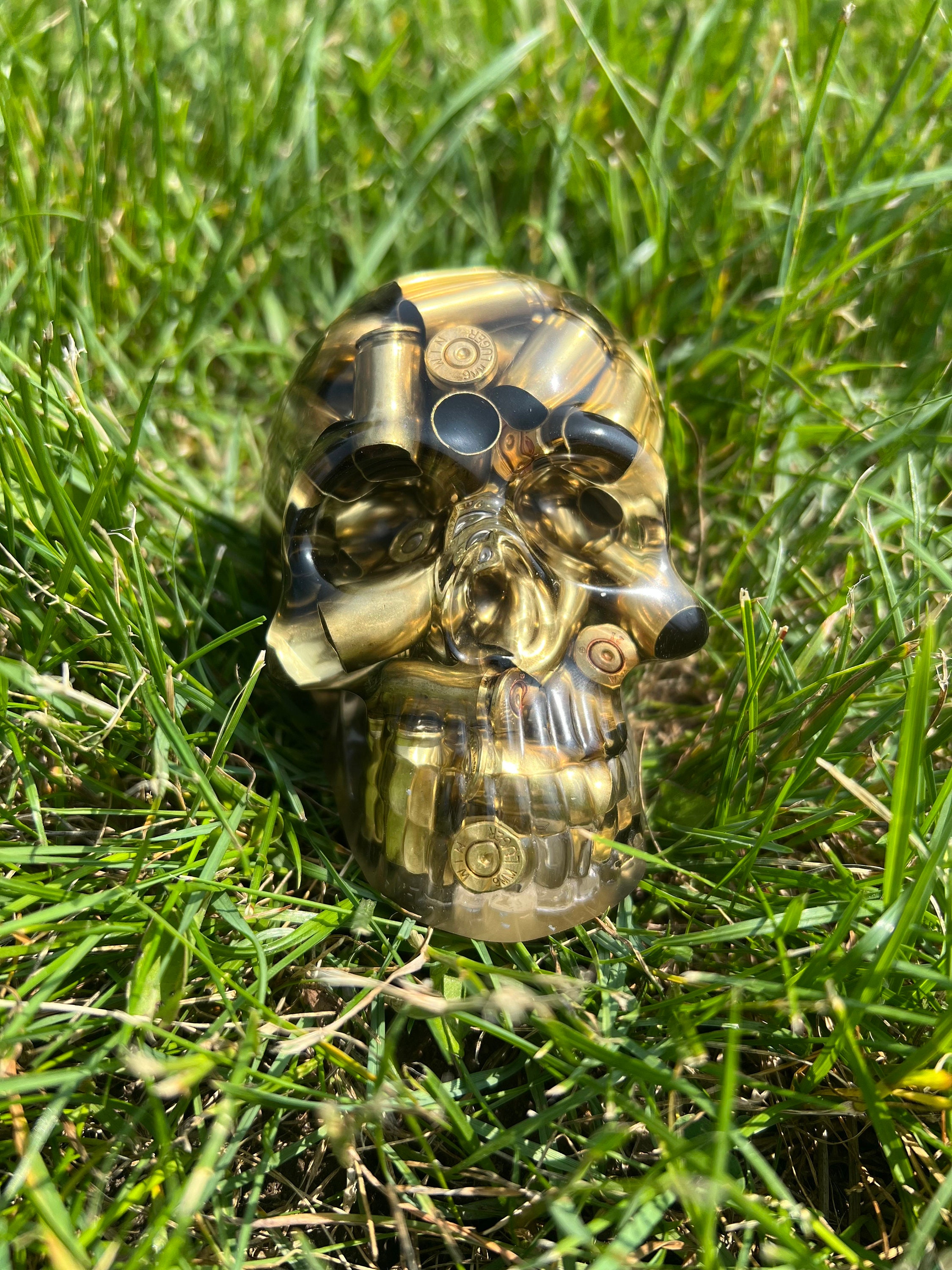 Epoxy Skull With 9mm Spent Casings Large Unique Epoxy Skull - Etsy