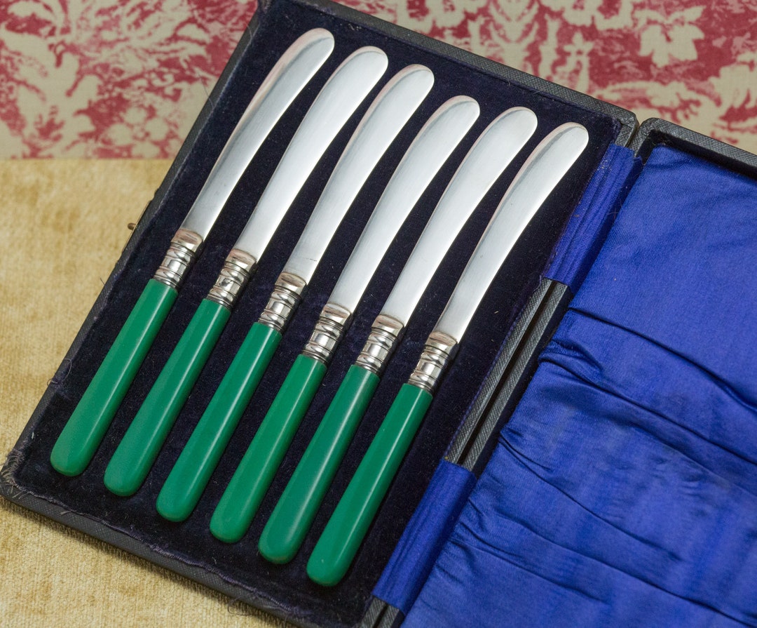 Vintage Cutlery Afternoon Tea Utensils With Green Bakelite - Etsy