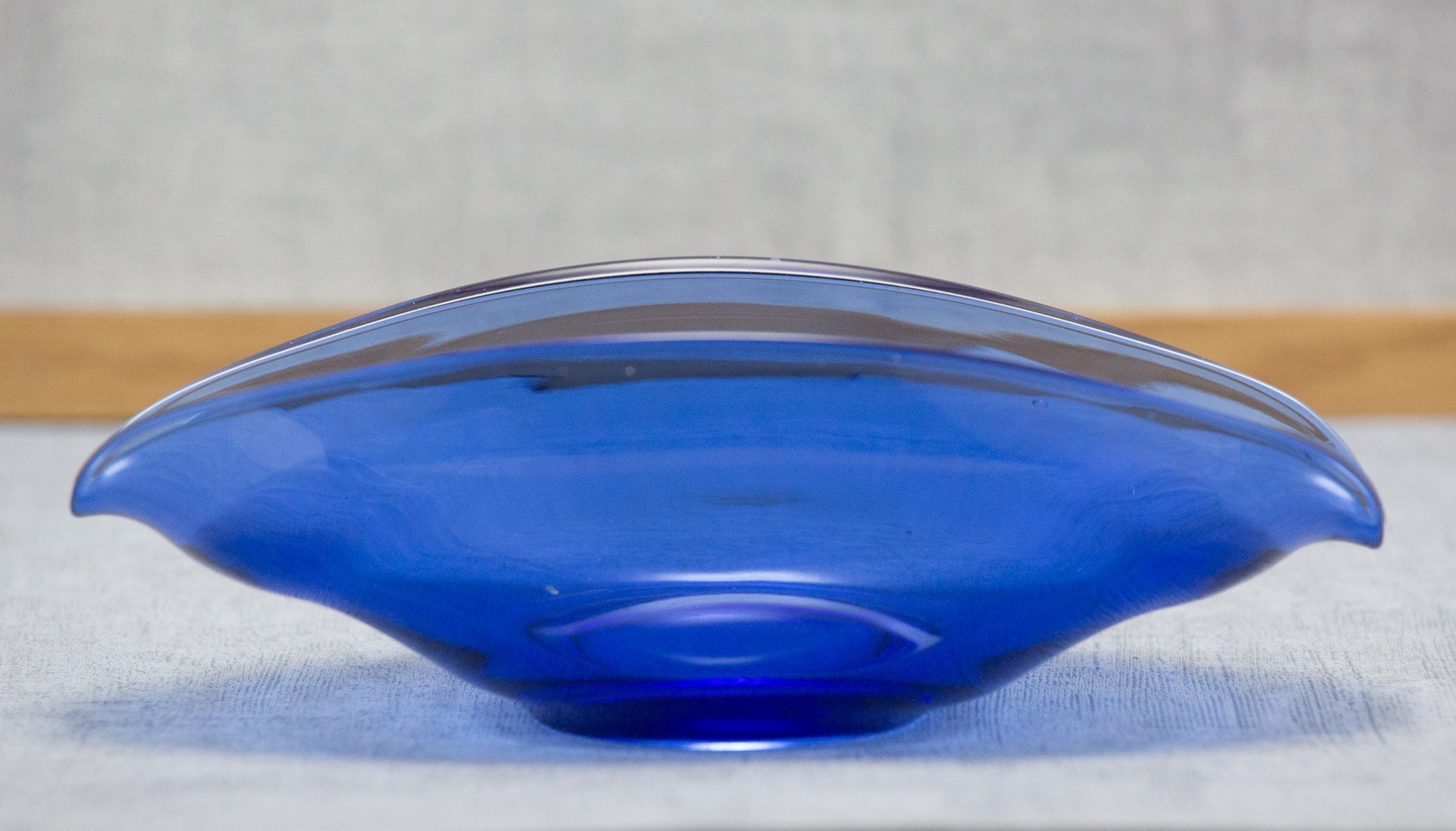 Vintage Sowerby Art Glass, Boat Shape Dish in Cobalt Blue, Circa 1970's ...
