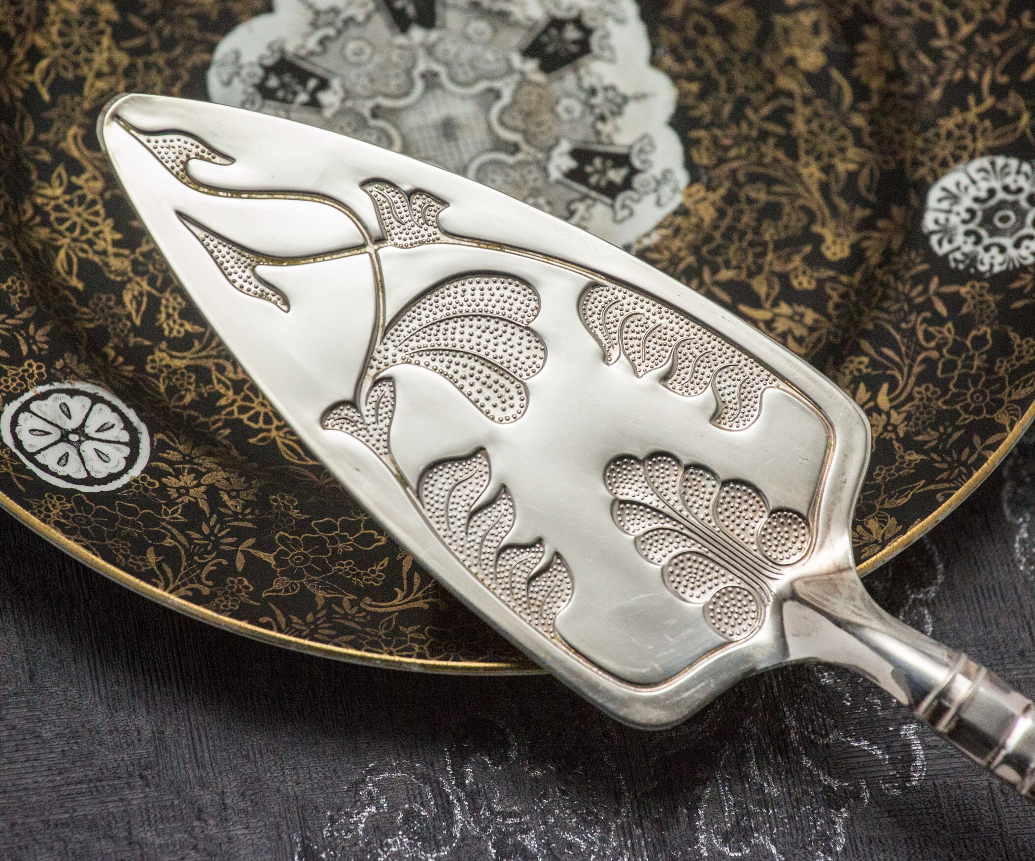 Vintage Cake Slice Server Kings Pattern Handle Style - Etsy