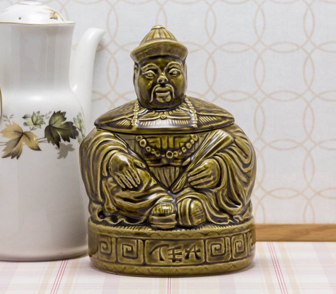 Vintage Sadler, Oriental Chinese Merchant Green Tea Caddy, Super Kitsch ...