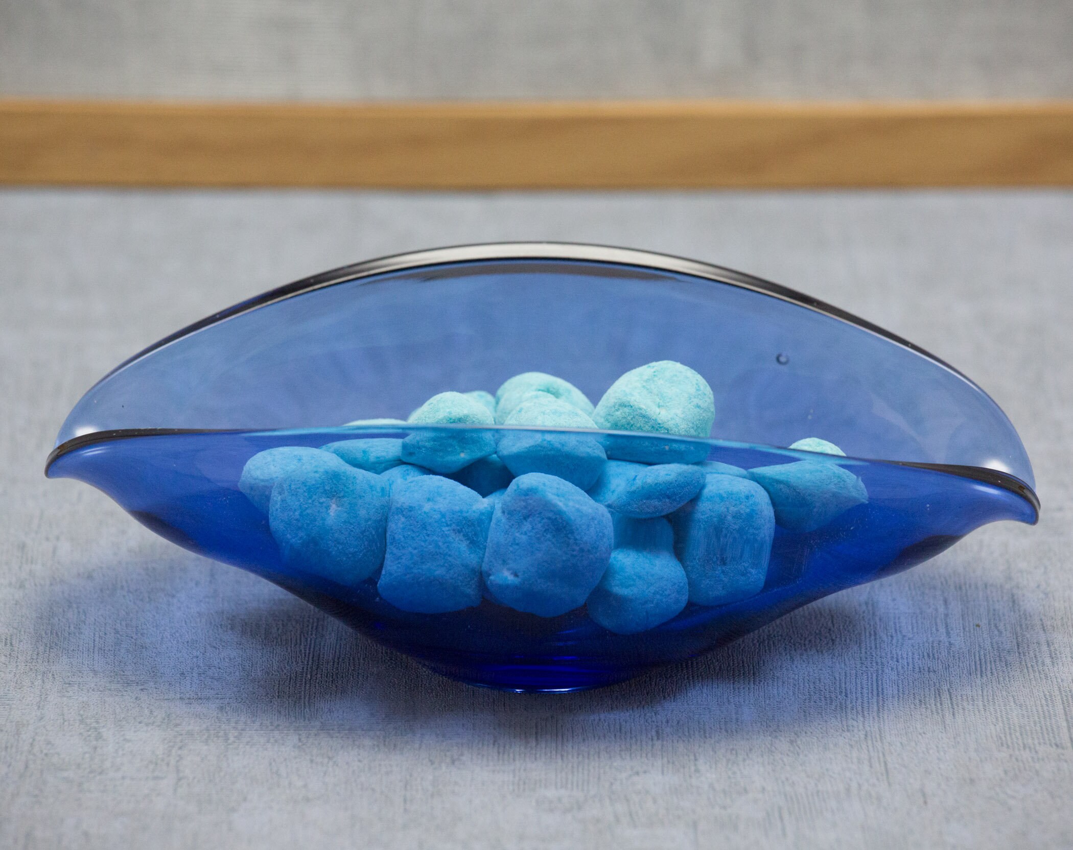 Vintage Sowerby Art Glass, Boat Shape Dish in Cobalt Blue, Circa 1970's ...