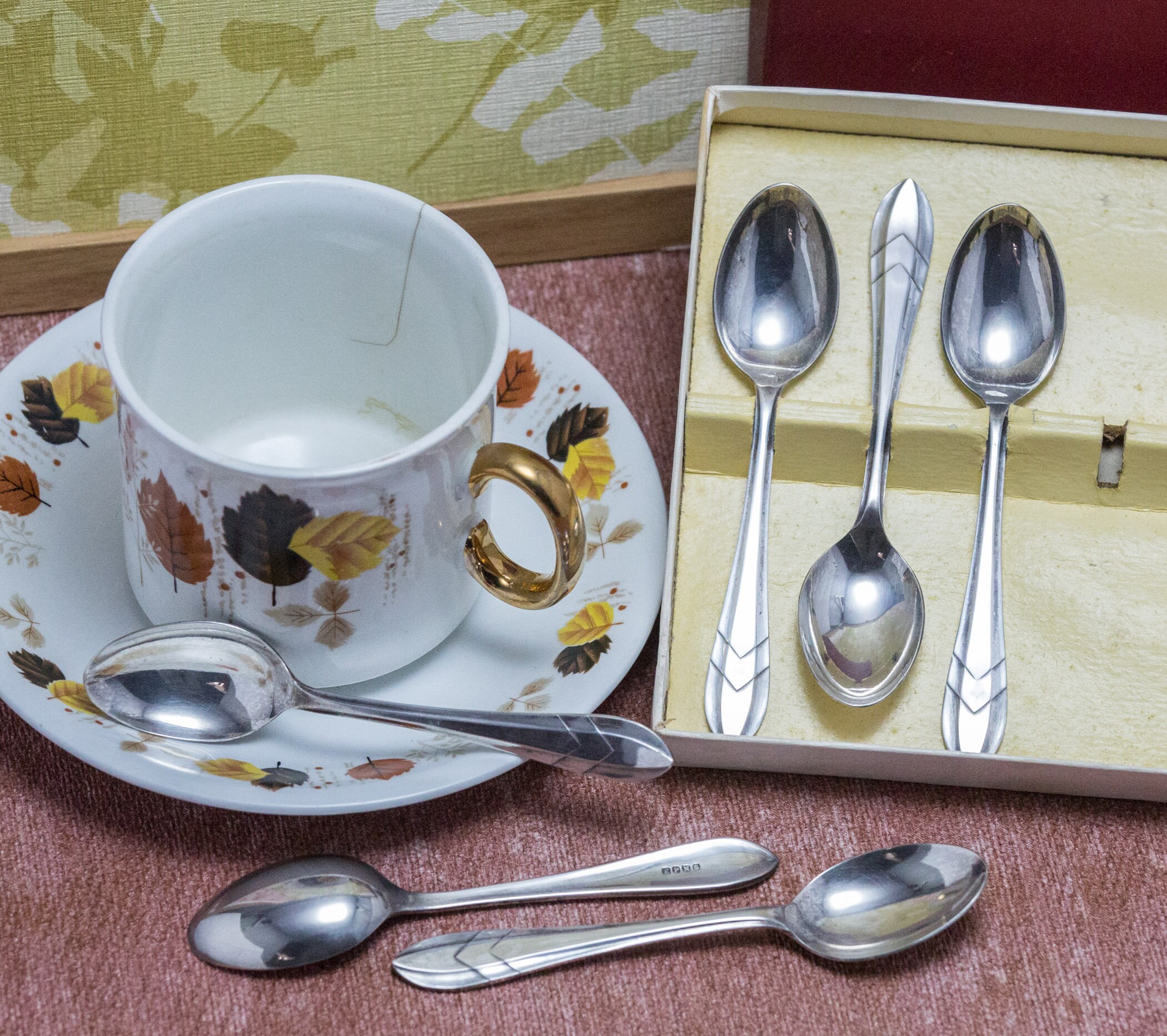 Vintage Teaspoons Set of Six With Art Deco Feather Style - Etsy UK