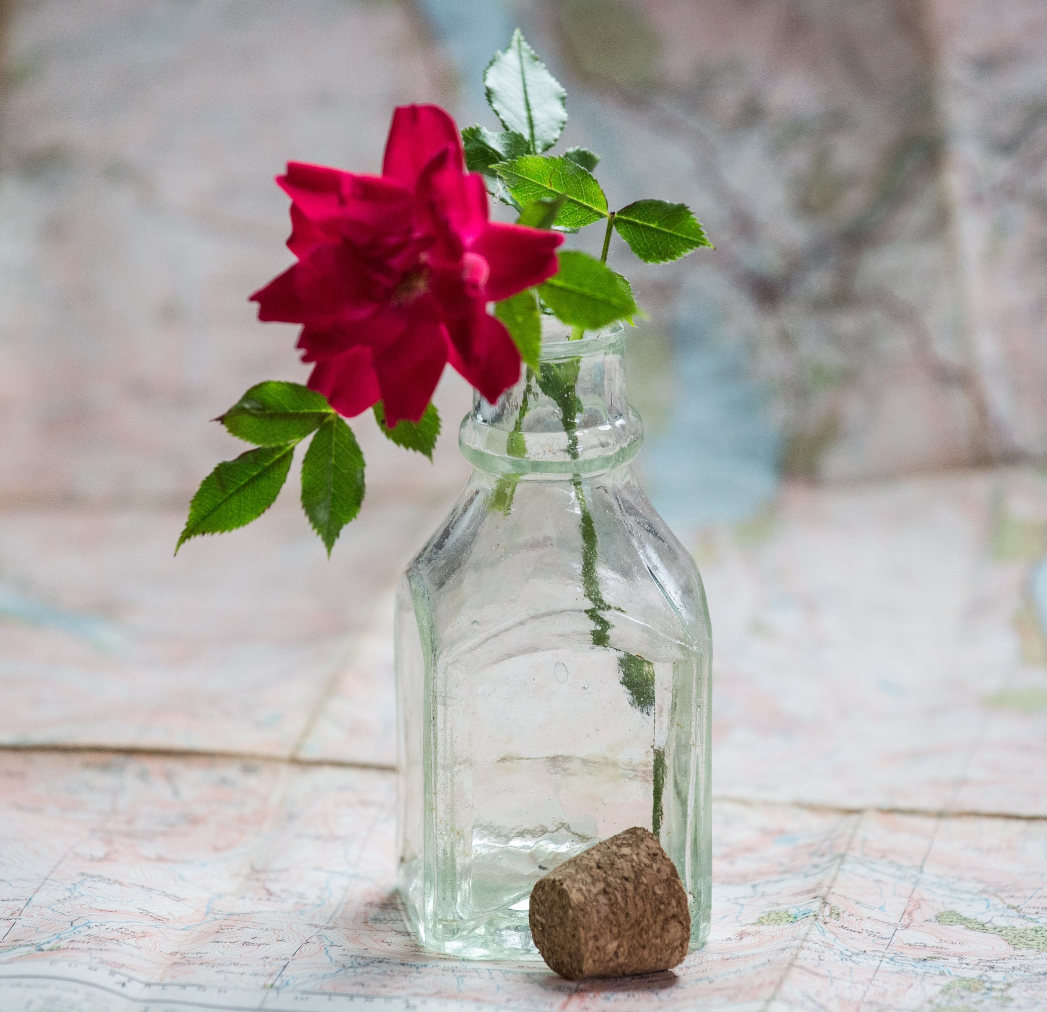 Antique Glass Bottle, Square Design With Unusual Corner Seams - Etsy