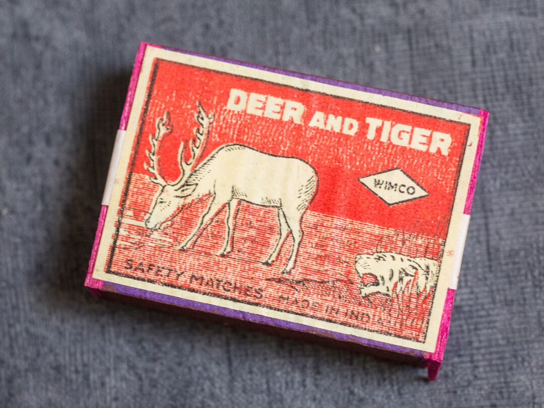 Deer and Tiger, Vintage WIMCO Match Box, Circa 1950's-60's - Etsy