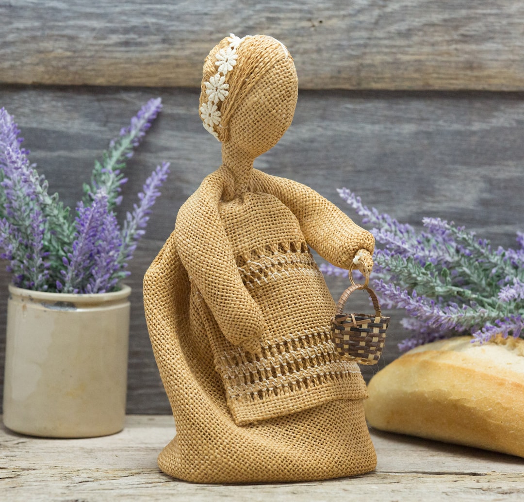 Vintage Folk Art Doll , Artisan Portuguese Handmade Jute, Burlap ...