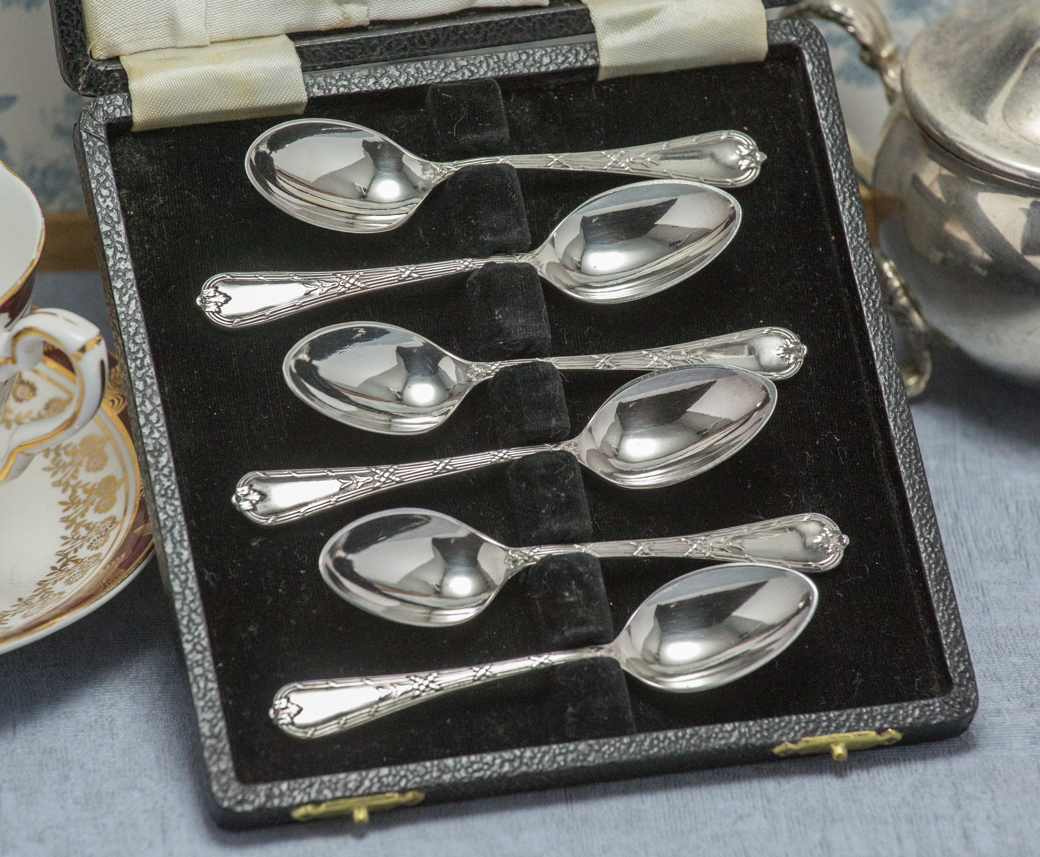 Vintage Six Teaspoon Set With Ornate Scrollwork in Box - Etsy