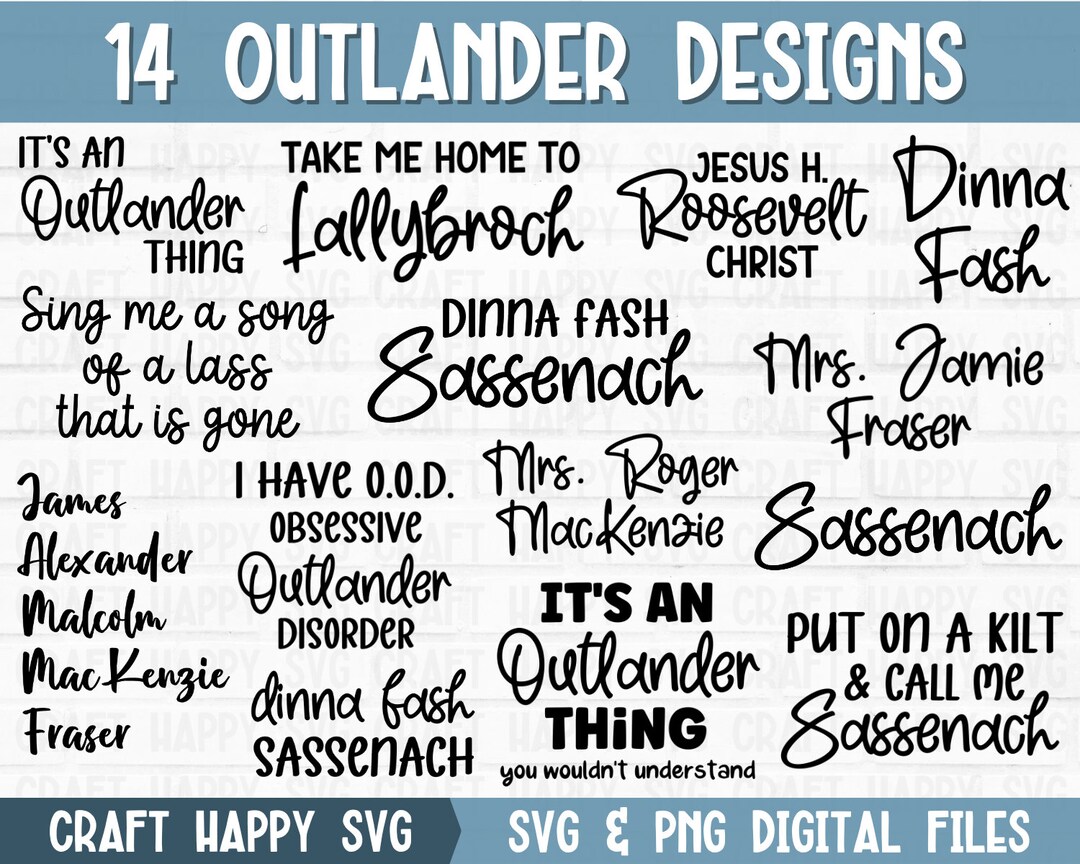 Outlander SVG PNG Bundle Outlander TV Show Svg Outlander Book Series ...