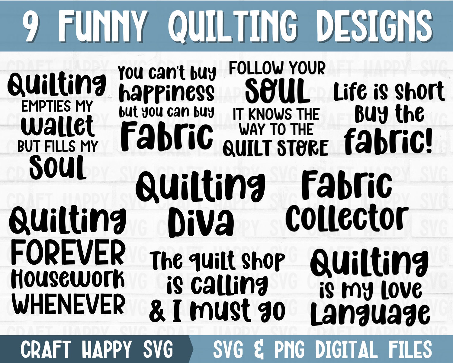 Funny Quilting SVG PNG Bundle Quilting Shirt Quote Fabric - Etsy