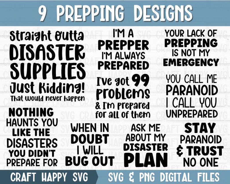 Prepping SVG PNG Bundle | Doomsday Prepper Quote Svg | Funny Prepping ...