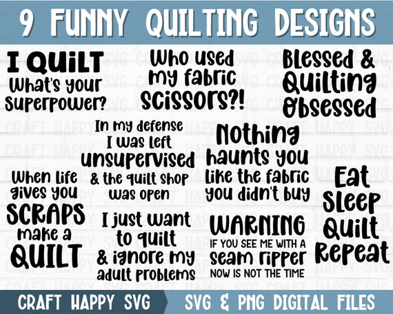 Funny Quilting SVG PNG Bundle Funny Sewing Shirt Quote Svg - Etsy