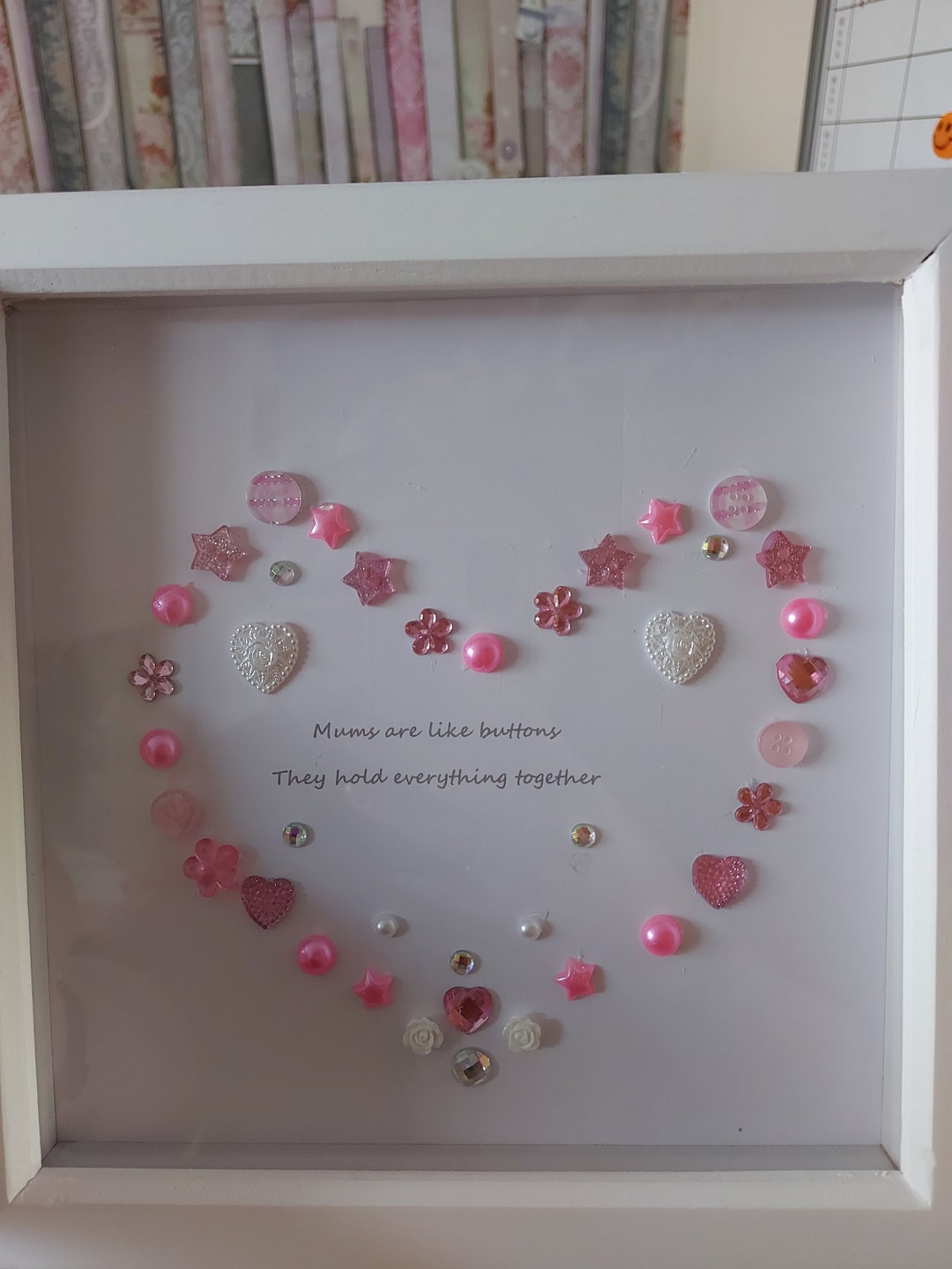 Button Box Frame With Hearts - Etsy