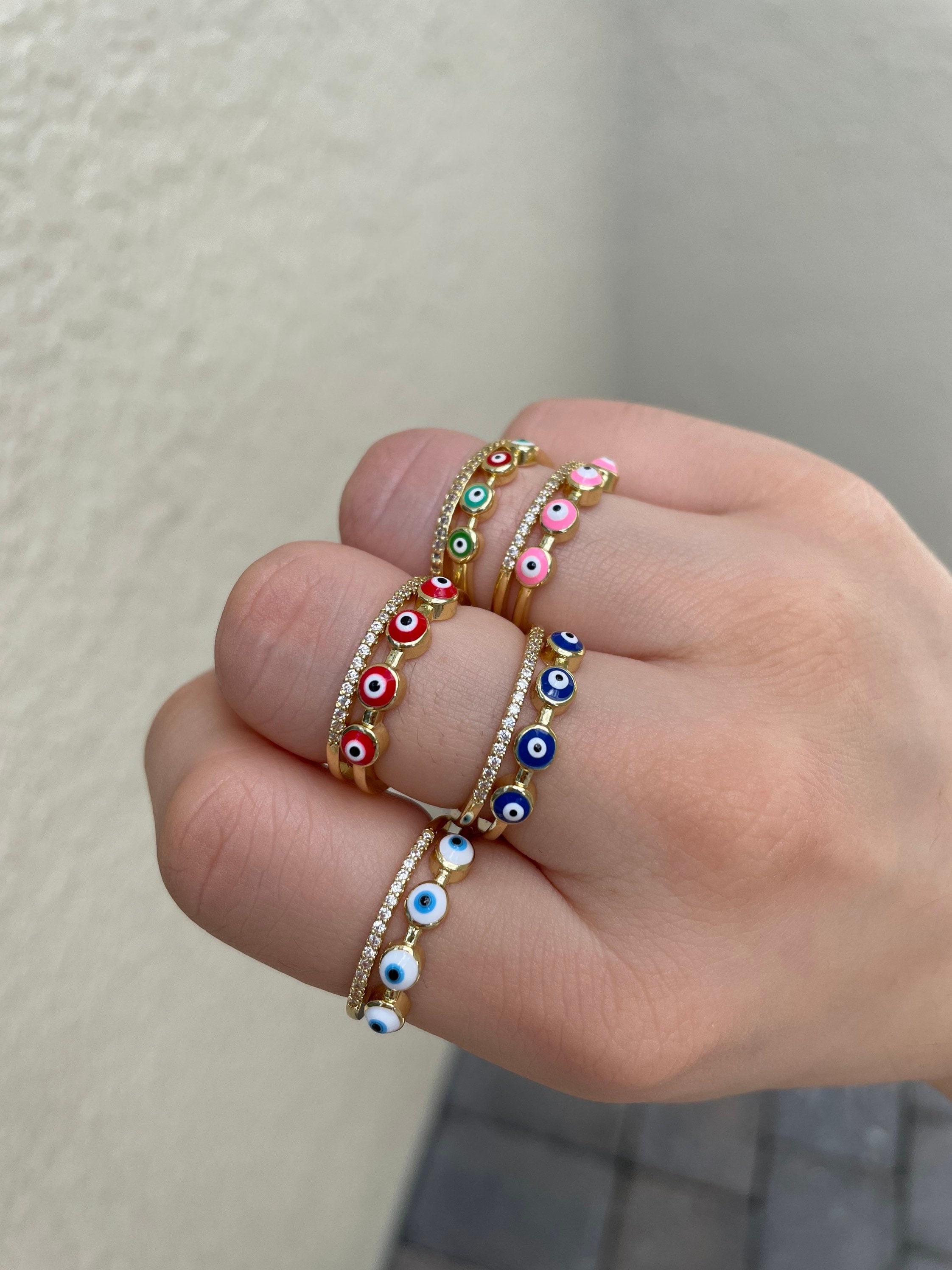 Evil Eye Band Gold Rings - Etsy