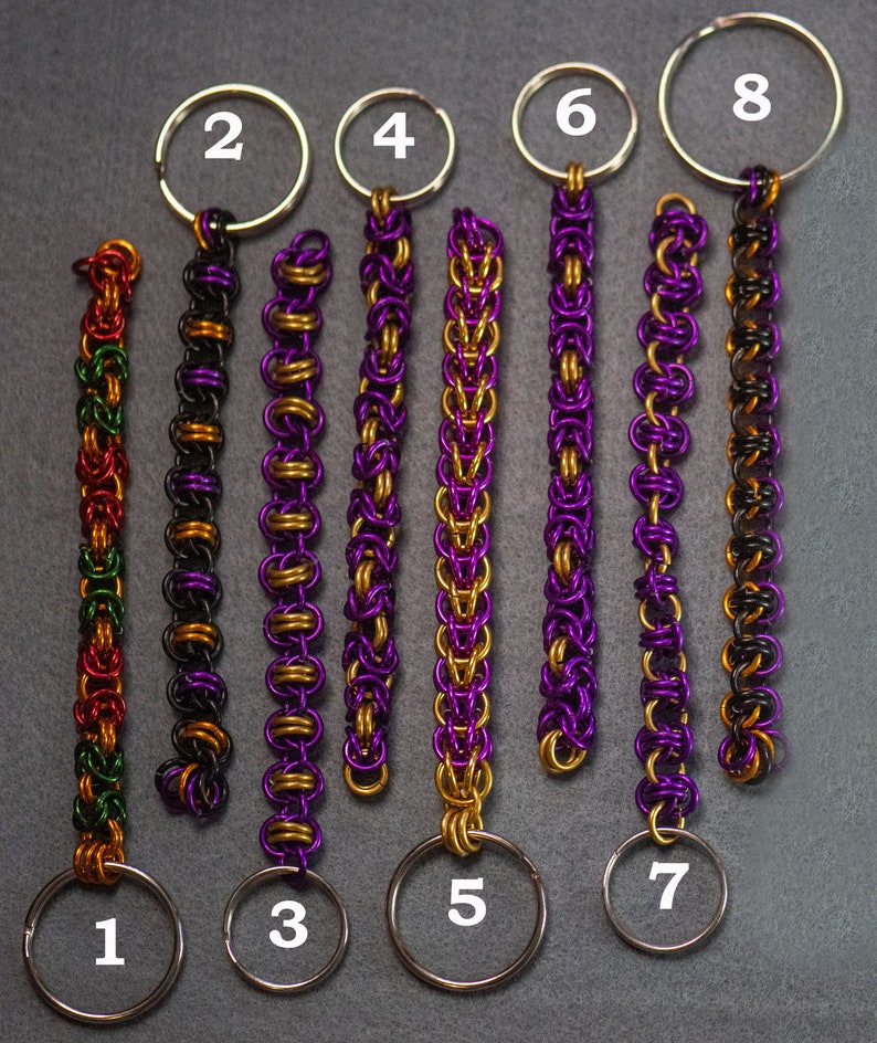 Handmade Chainmail Keychains, Custom Colors Available!!! Purple, Gold ...