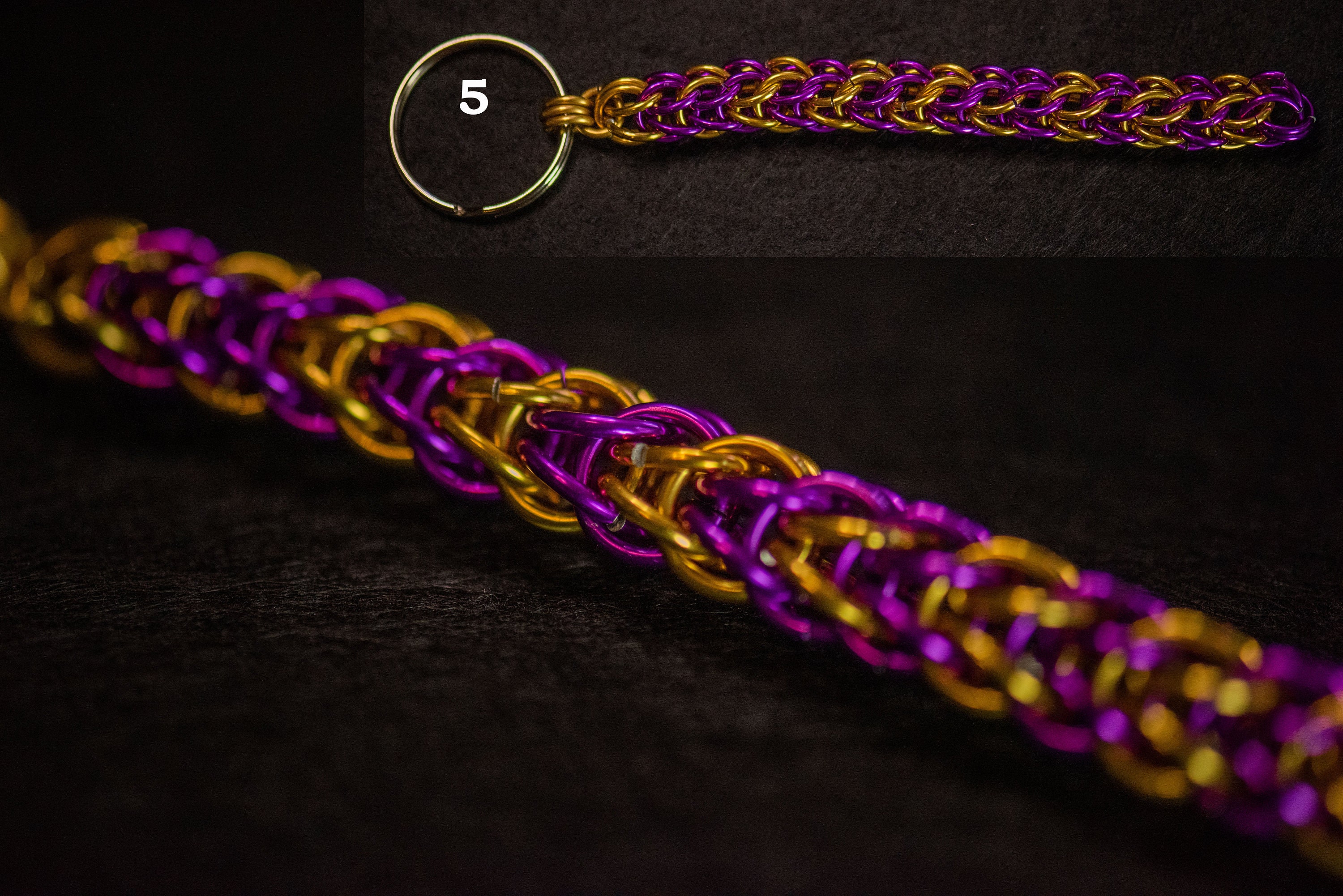 Handmade Chainmail Keychains, Custom Colors Available!!! Purple, Gold ...