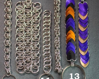 Handmade Chainmail Keychains, Custom Colors Available!!! Purple, Gold ...
