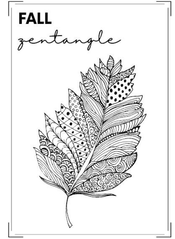 Fall Zentangle Coloring Sheet - Etsy España