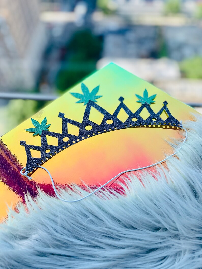 Weed Leaf Celebration Crown Cannabis Queen 420 Crown - Etsy