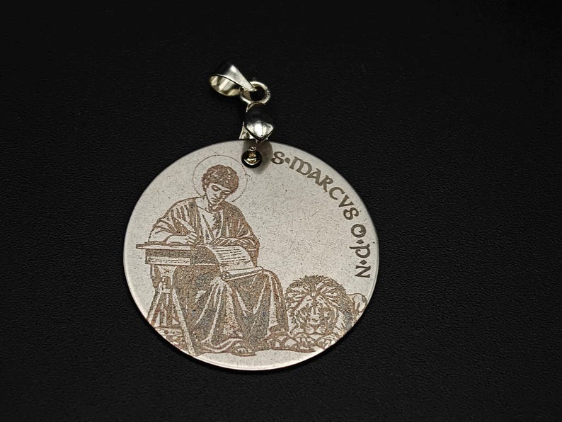 Personalized Stainless Steel St Mark Medal - Engraved Saint Pendant - Etsy