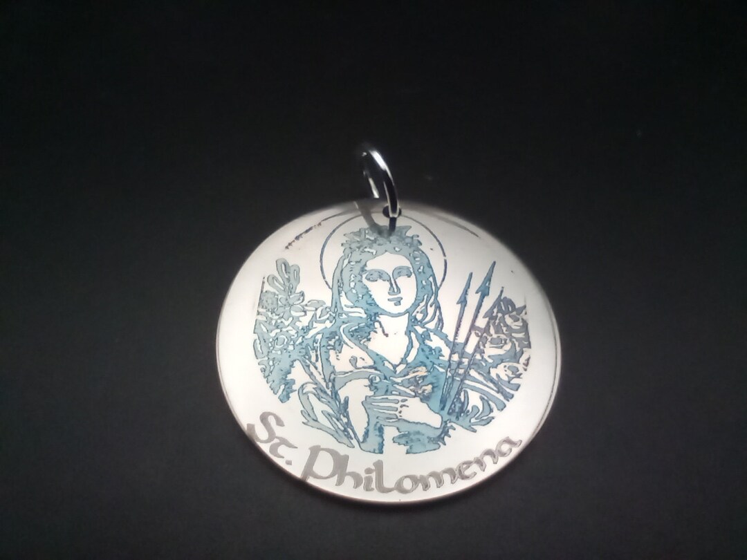 St Philomena Pendant, St. Philomena Necklace, Personalized Medal Saint ...