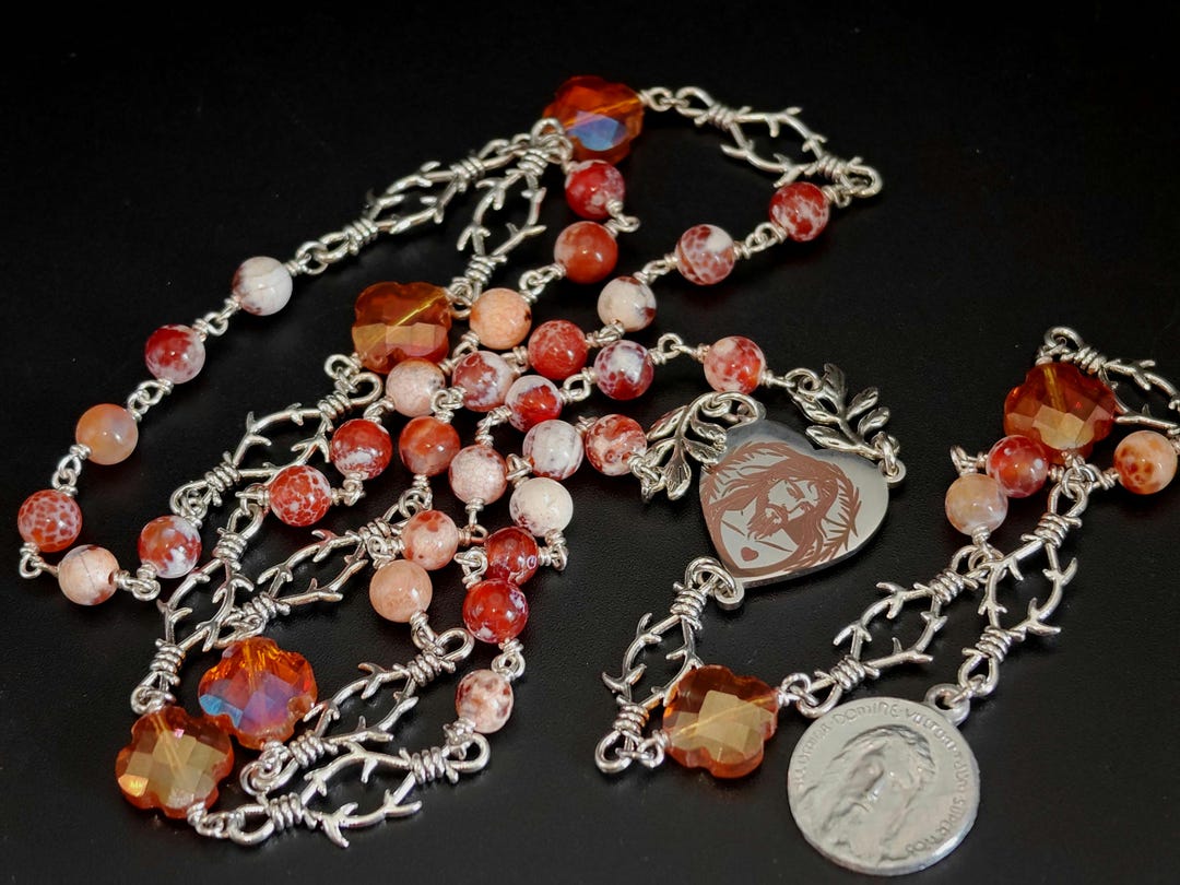 Sacred Heart and Holy Face Chaplet , Holy Face Chaplet .925 Silver ...