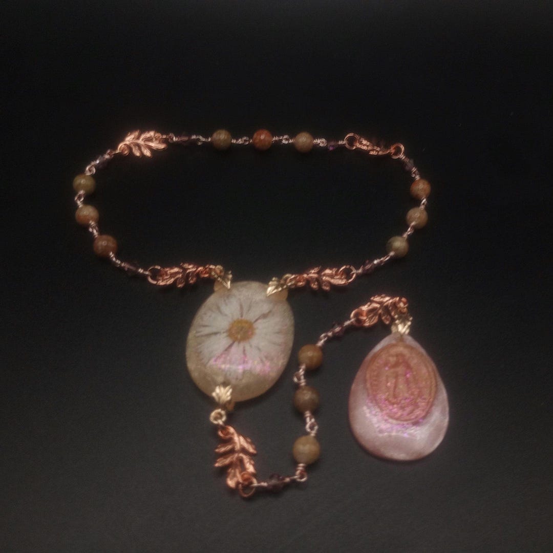 St Raphael Chaplet: Handmade Agate Beads, Resin Medal - Etsy