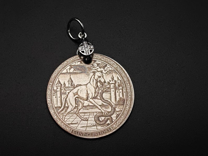 Limited Edition 2025 Saint-guinefort Medal Necklace: 30mm Engraved ...