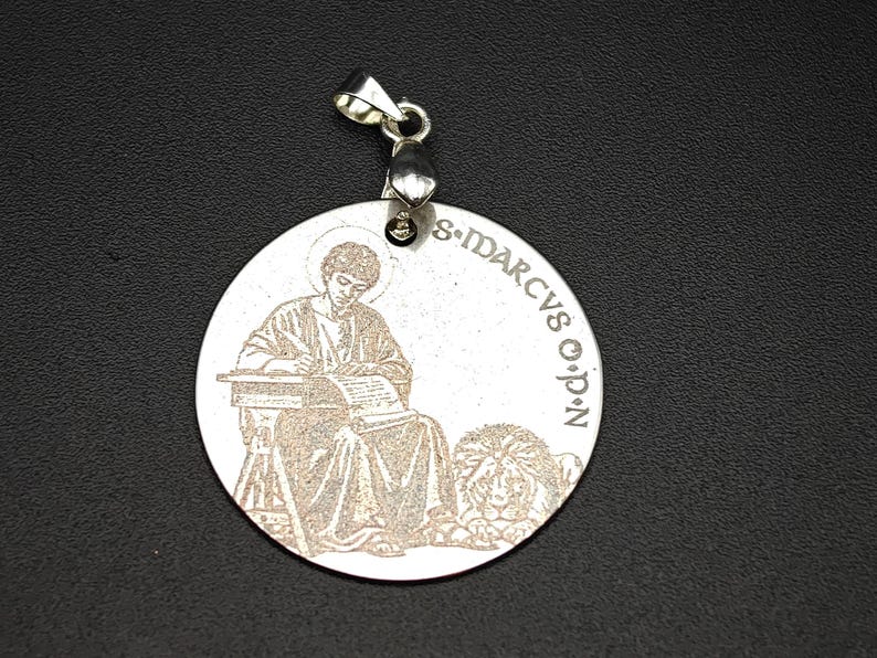 Personalized Stainless Steel St Mark Medal - Engraved Saint Pendant - Etsy