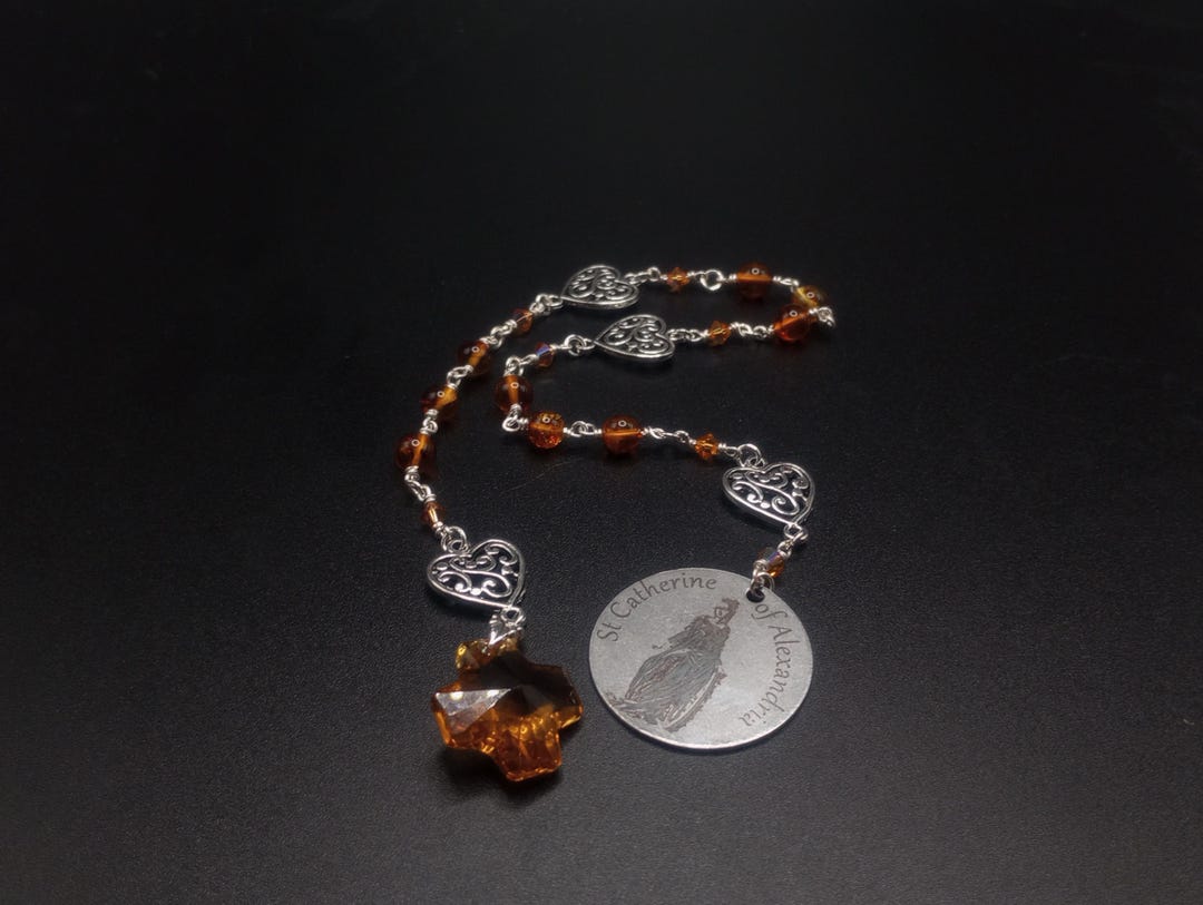 Chaplet St Catherine of Alexandria Topaz Crystals and Lapis Electri - Etsy