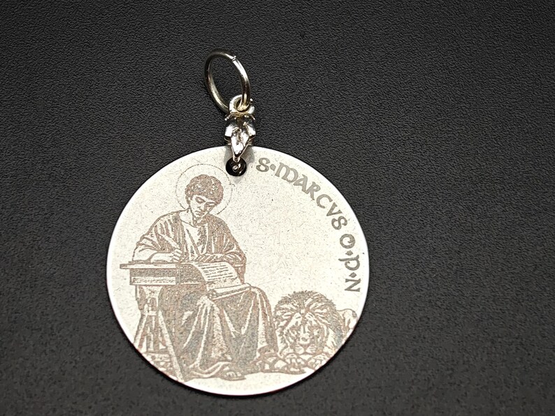 Personalized Stainless Steel St Mark Medal - Engraved Saint Pendant - Etsy