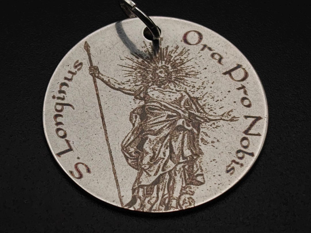 St. Longinus Stainless Steel Pendant - Personalized Catholic Medal - Etsy