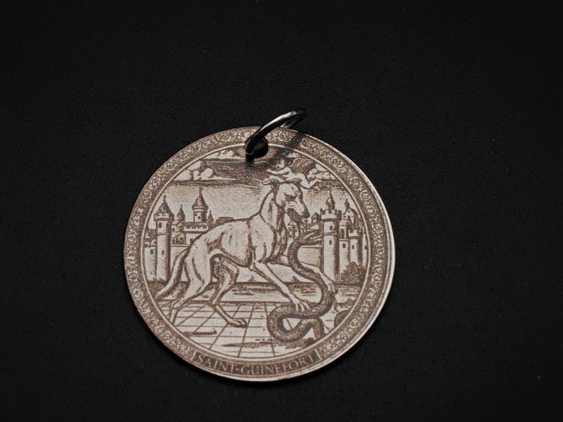 Limited Edition 2025 Saint-guinefort Medal Necklace: 30mm Engraved ...