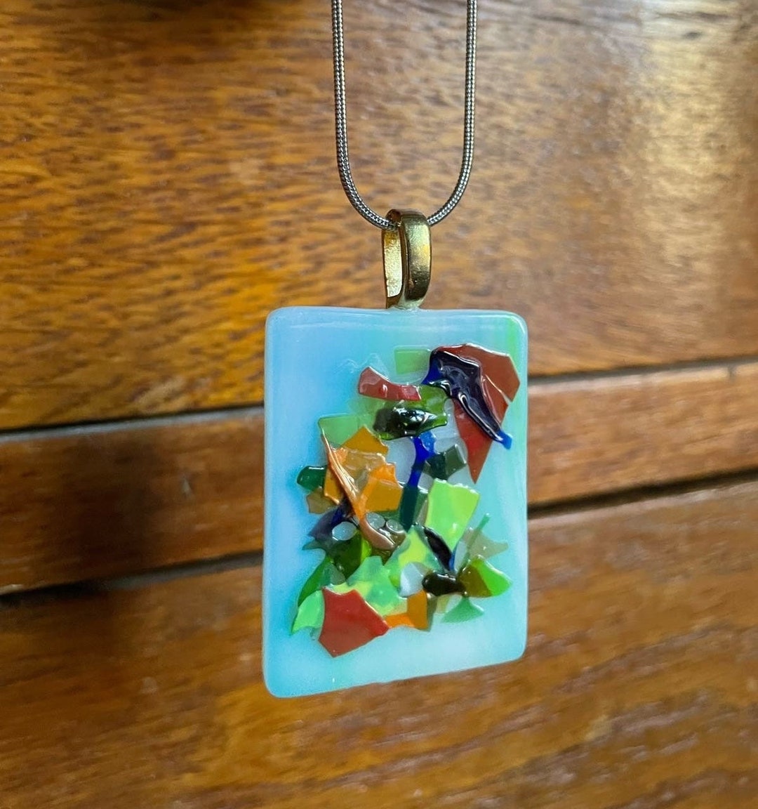 Handmade Confetti Glass Pendant - Etsy