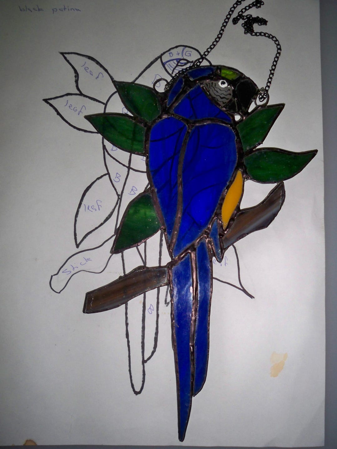 Macaw Parrot Suncatcher Pattern Stained Glass - Digital Download - Etsy