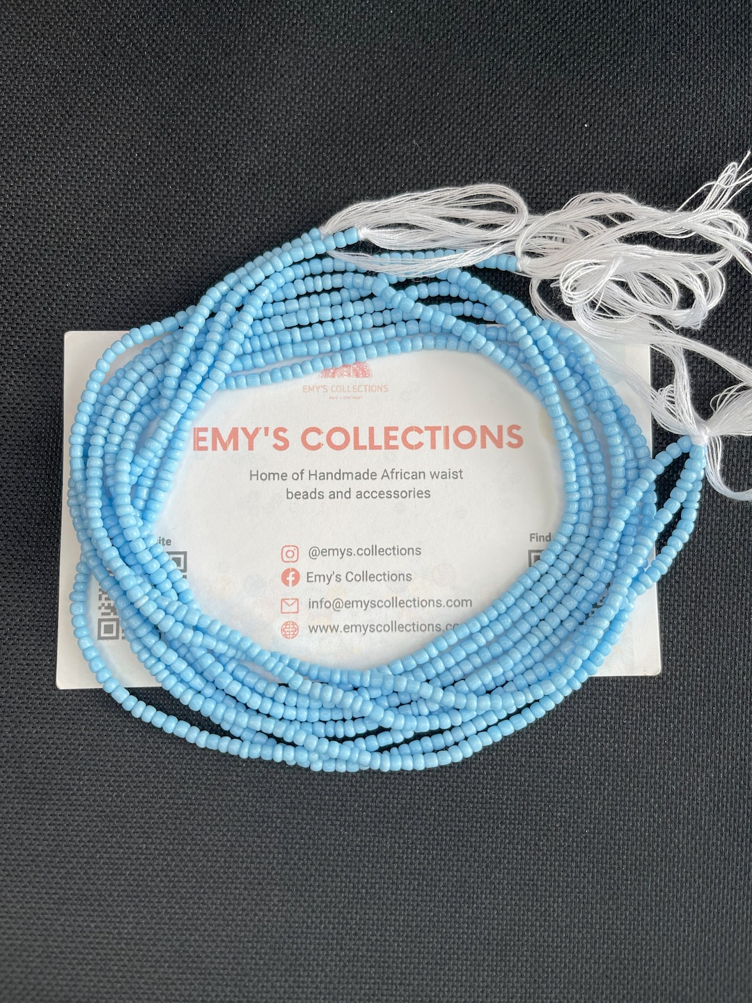Light Blue African Waist Beads Tie on Waist Beads Women Ghana Waist ...