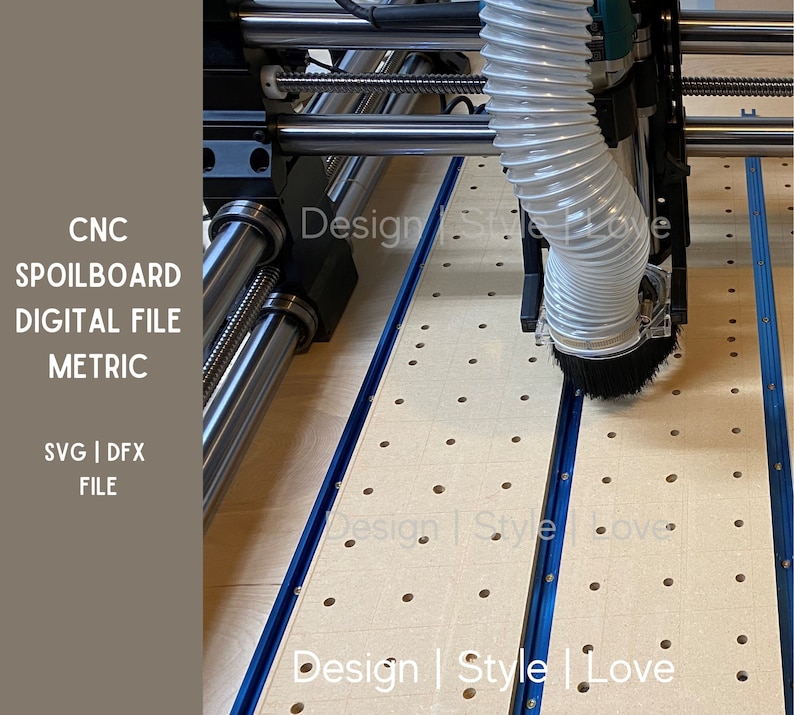 CNC Spoilboard With Metric Numbering Digital SVG DXF - Etsy