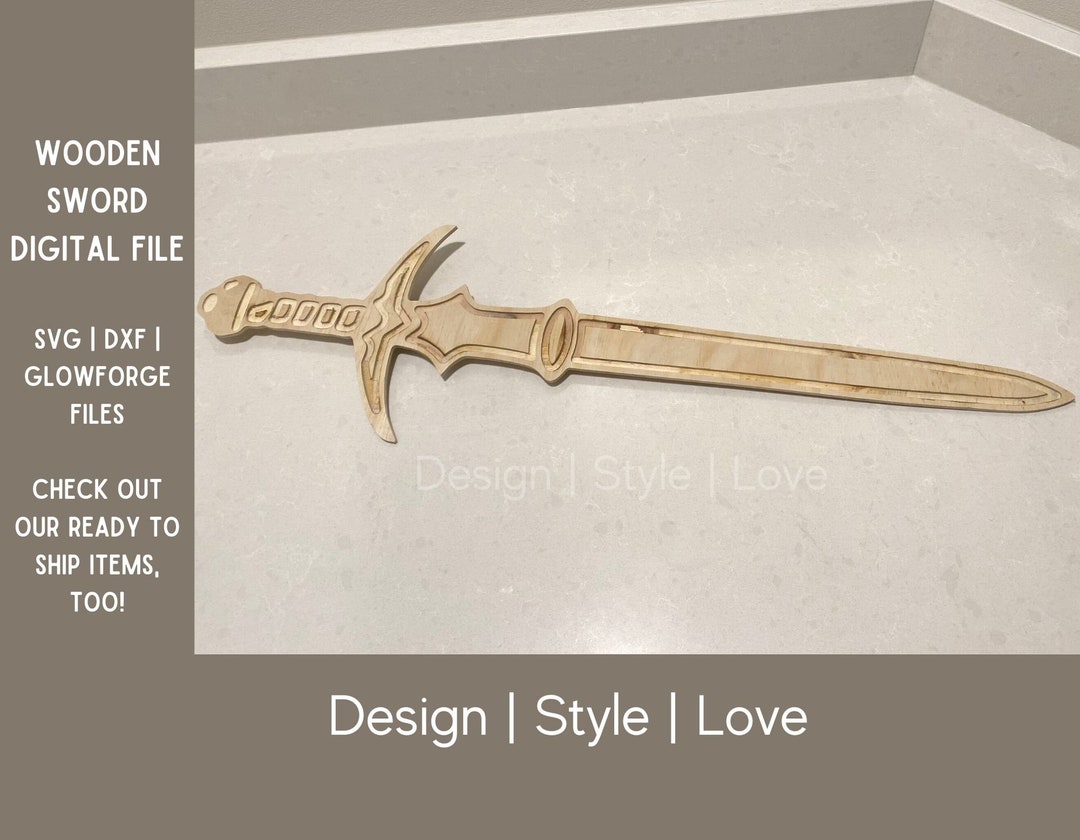 Sword | DXF SVG | Viking Sword, Wood Sword, Play Sword, Wooden Toy ...