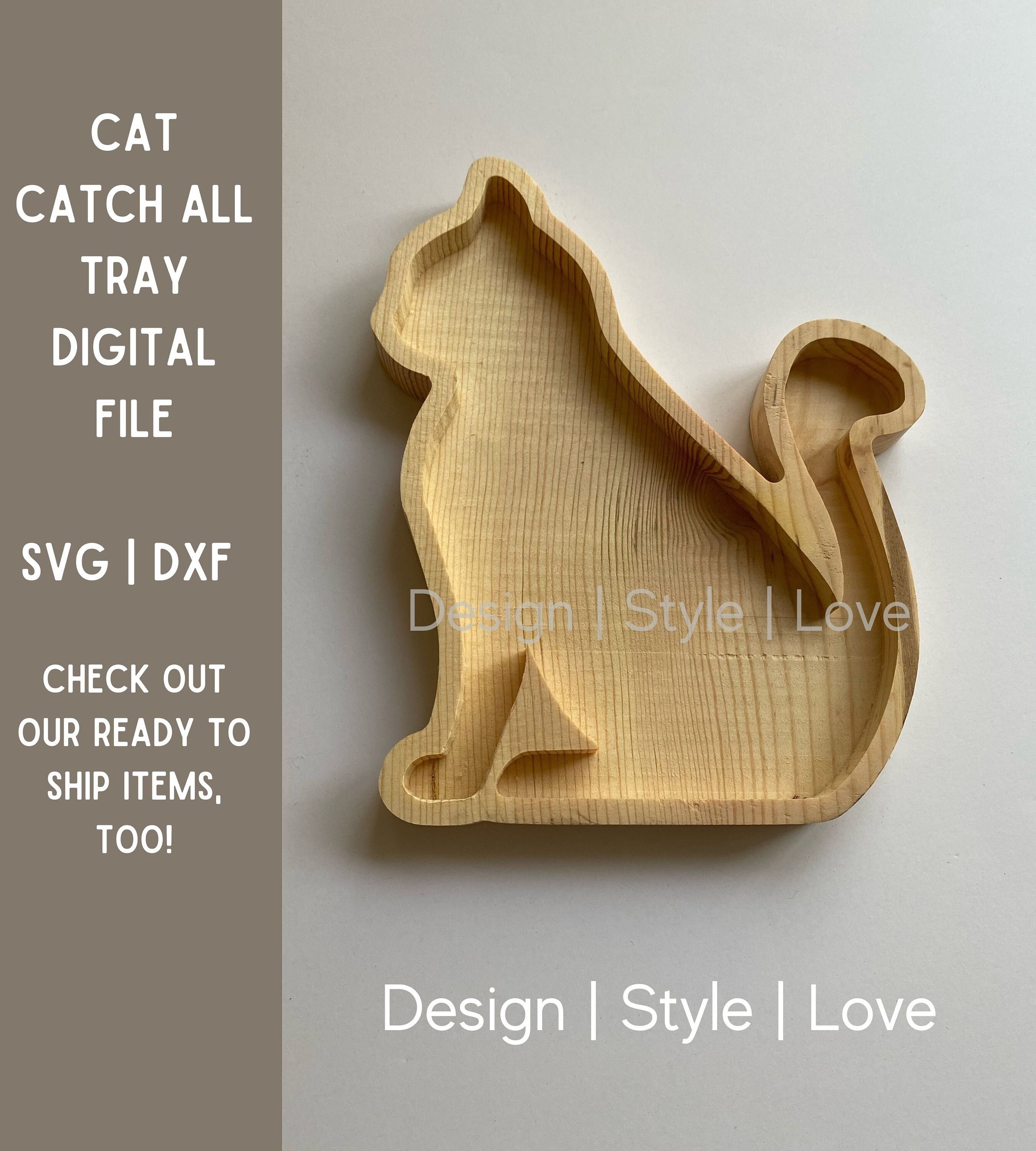 Kitty Cat Sitting Pretty Catch All Tray | SVG + DXF | Digital Download ...