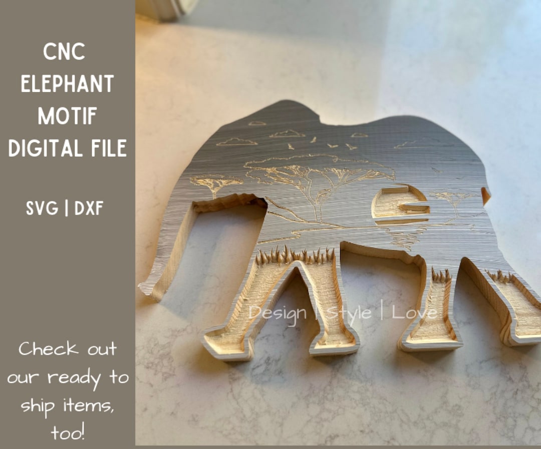 Elephant Safari Savannah African Motif | SVG + DXF for Download - Etsy