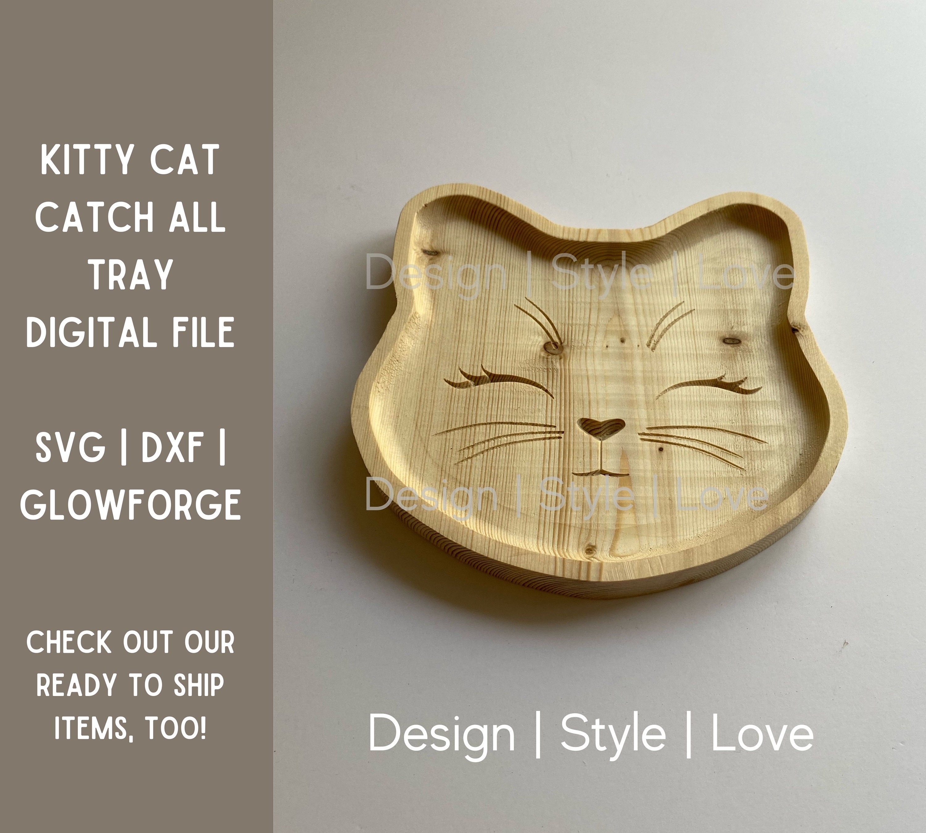 Kitty Cat Catch All Tray | SVG + DXF L Digital Download File - Etsy