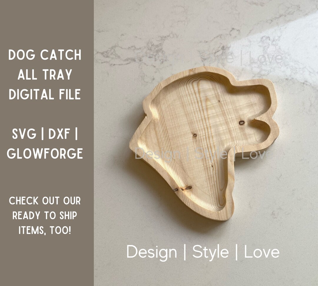 Dog Head Wooden Catch All Tray Digital File | SVG + DXF | Digital ...