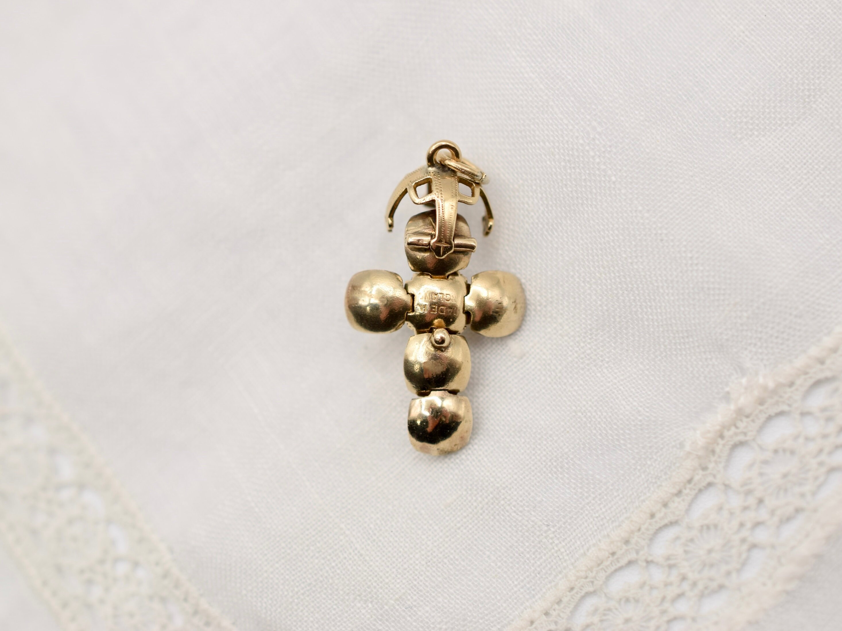 Vintage 9ct Gold Freemason Opening Sphere Ball Charm With Folding Cross ...