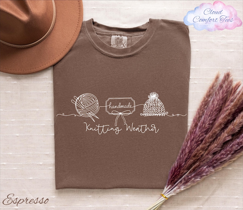 Comfort Colors® Knitting Weather Shirt, Hobby Lovers Shirt, Knit Club ...