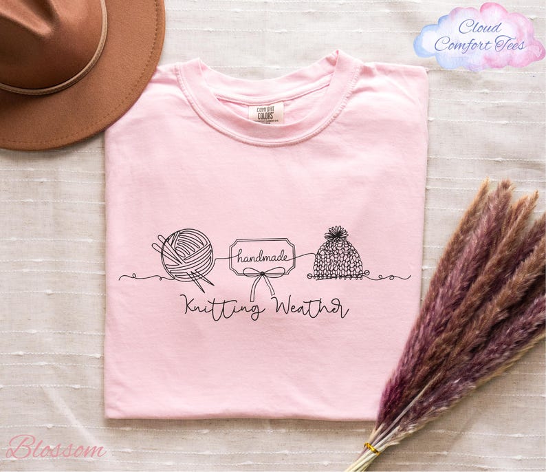 Comfort Colors® Knitting Weather Shirt, Hobby Lovers Shirt, Knit Club ...
