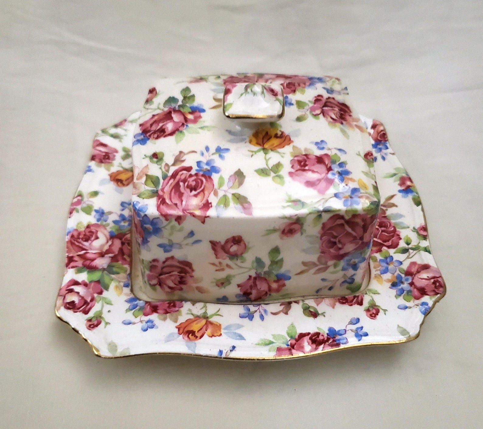 Royal Winton China - Butter Dish - Etsy